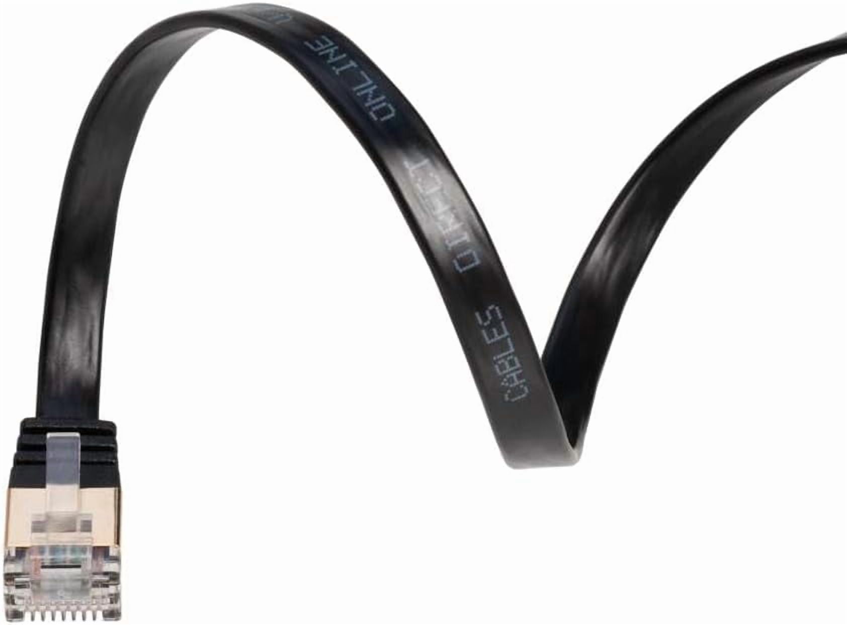 5-Pack 20FT Cat7 Flat Ethernet Cable U/FTP Shielded Gold-Plated RJ45 ...