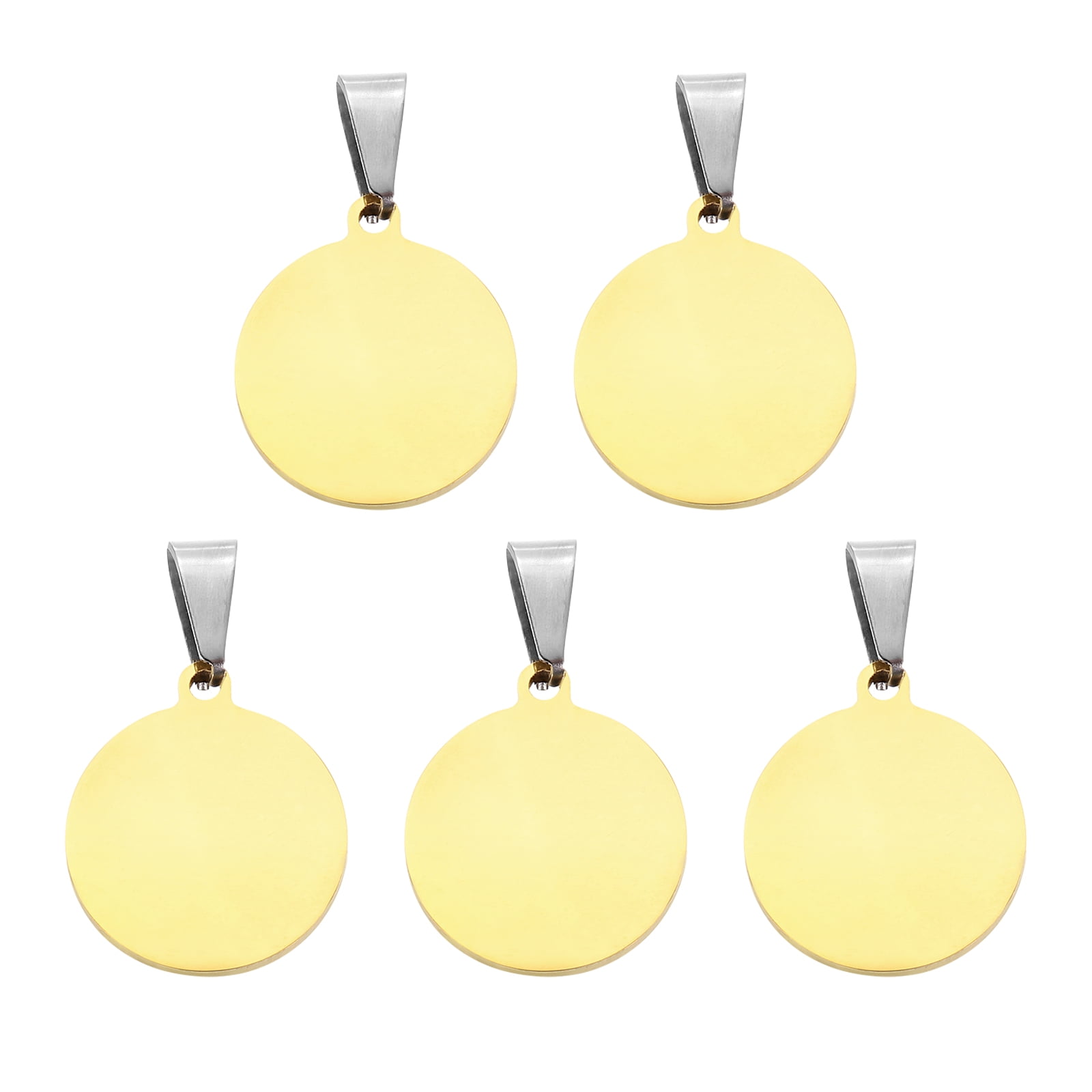 5 Pack 20mm/0.79 Inch Round Blank Stamping Tags, Metal Charm Dog ID ...