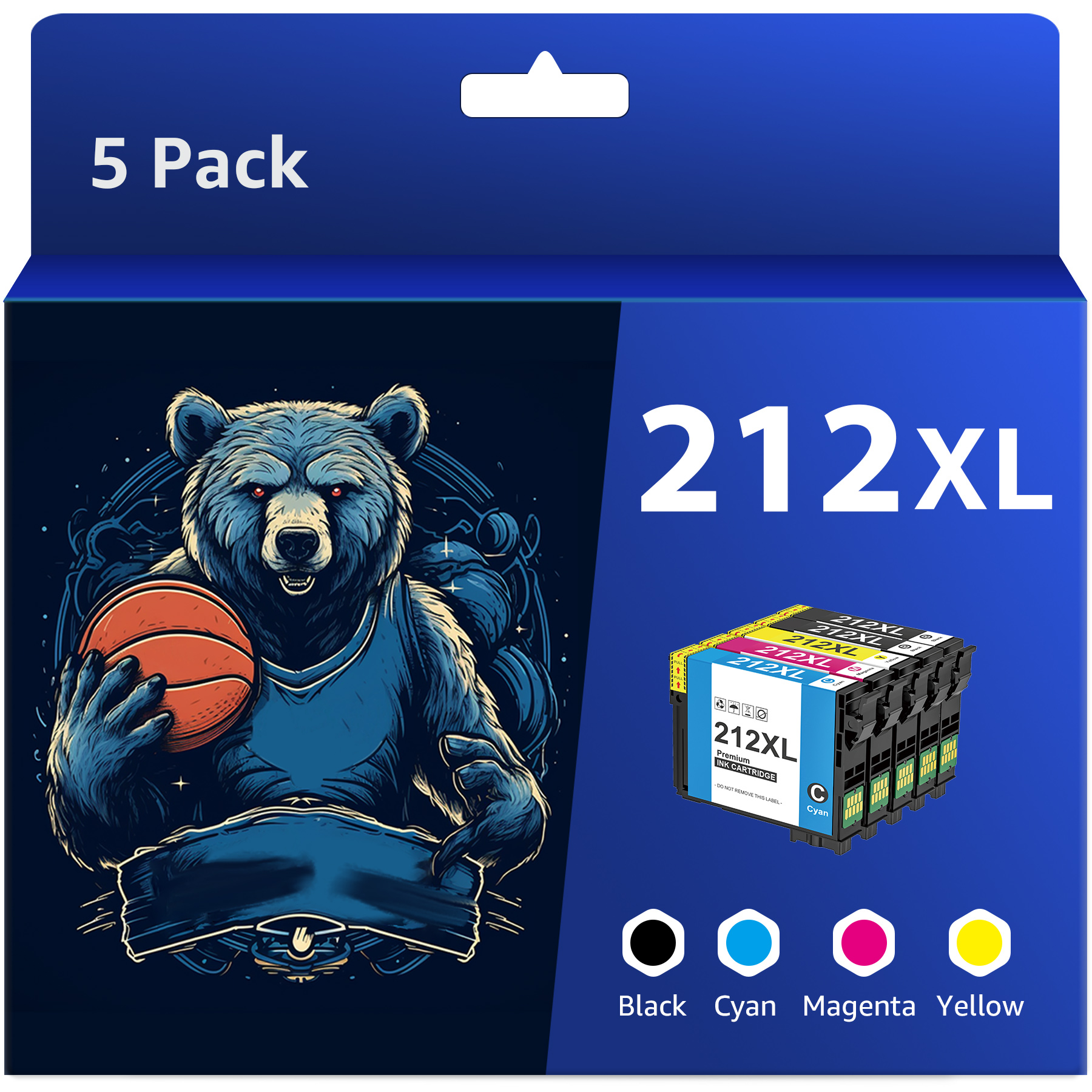 5-Pack 212XL Ink Cartridge for Epson 212 Ink for Epson 212 212XL T212 ...