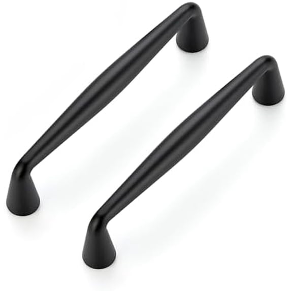 5 Pack 3-3/4 Inch Matte Black Kitchen Cabinet Handles Solid Zinc Alloy ...