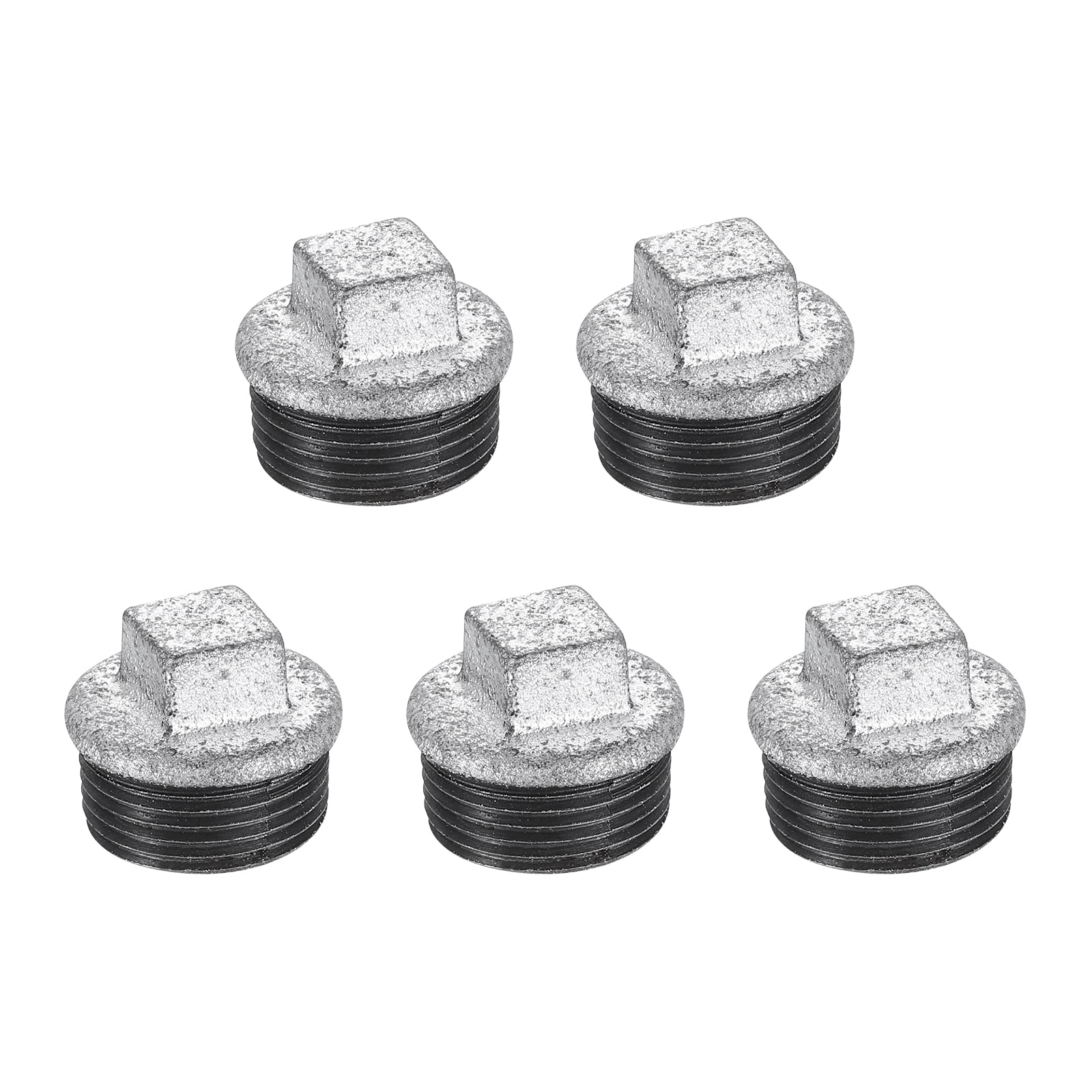 5 Pack 3/4" Square Head Male Pipe Plug Fittings Cast Iron End Caps ...