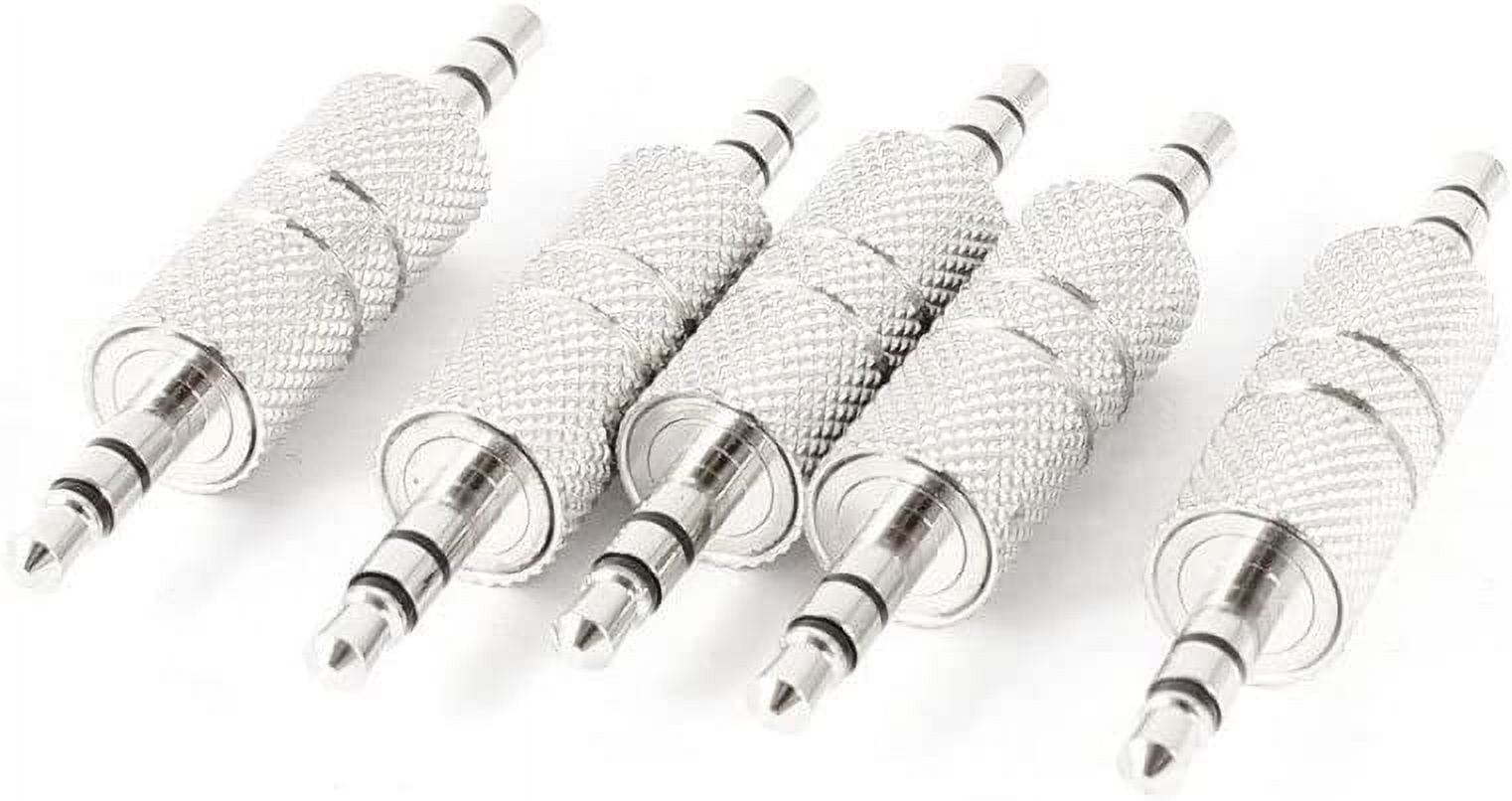 5 Pack 3.5mm Male to Male Coupler Extension Cable Joiner 1/8 ih TRS ...