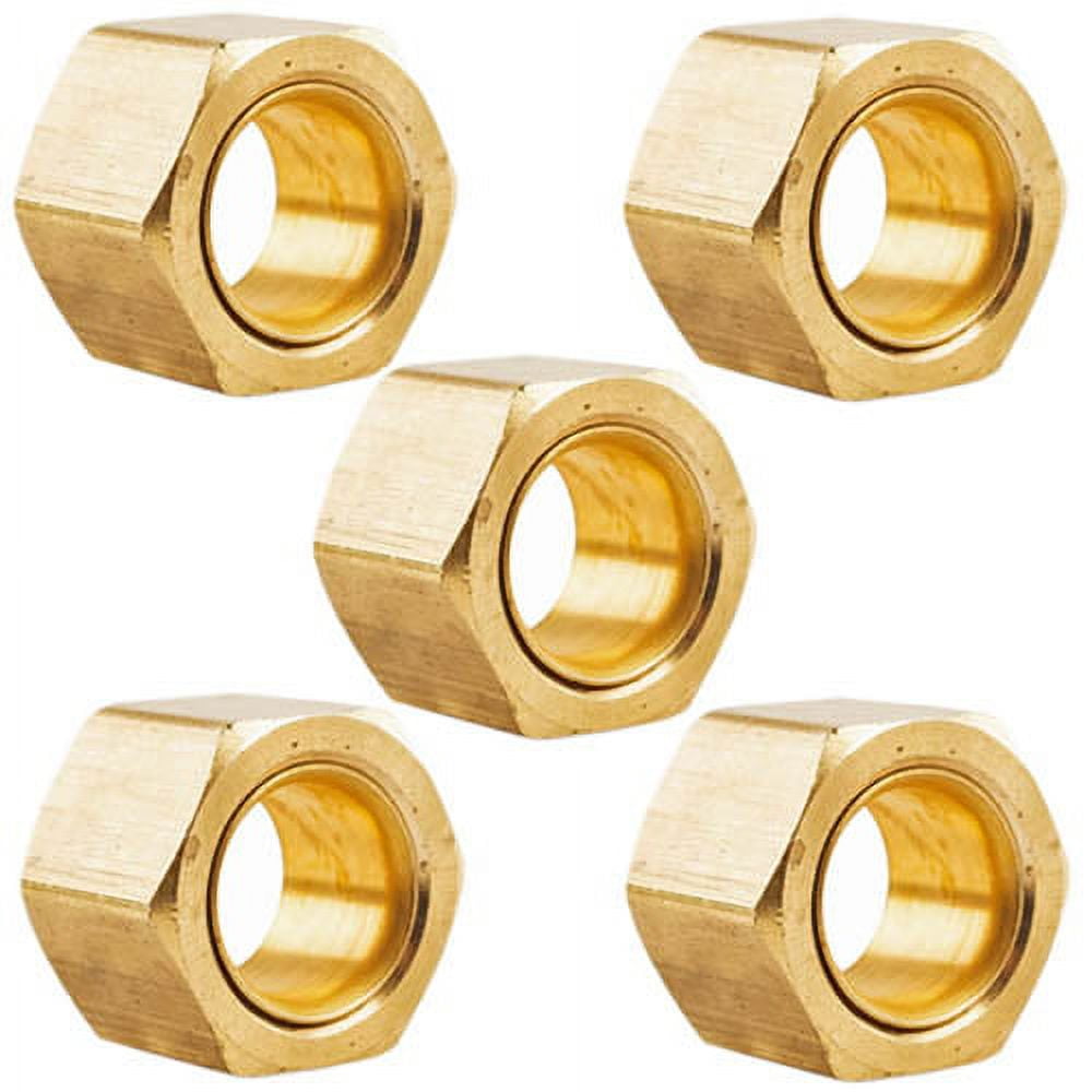 5 Pack 3/8" Compression Nut & Ferrule Combo for 3/8" OD Tube Brass ...