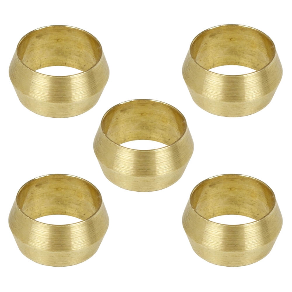 5 Pack 3/8" Compression Sleeve Solid Brass Ferrule for 3/8" Compression ...