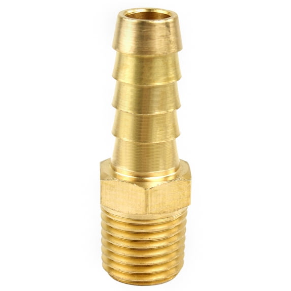 5-Pack Pneumatic Brass Air Hose Barb Fittings, 3/8" x 1/4" MNPT Pipe ...