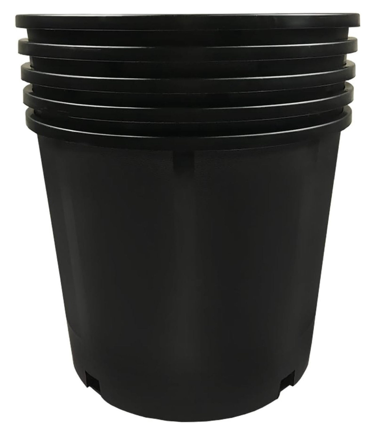 5-Pack 3 Gallon Premium Black Plastic Nursery Plant Container Garden ...