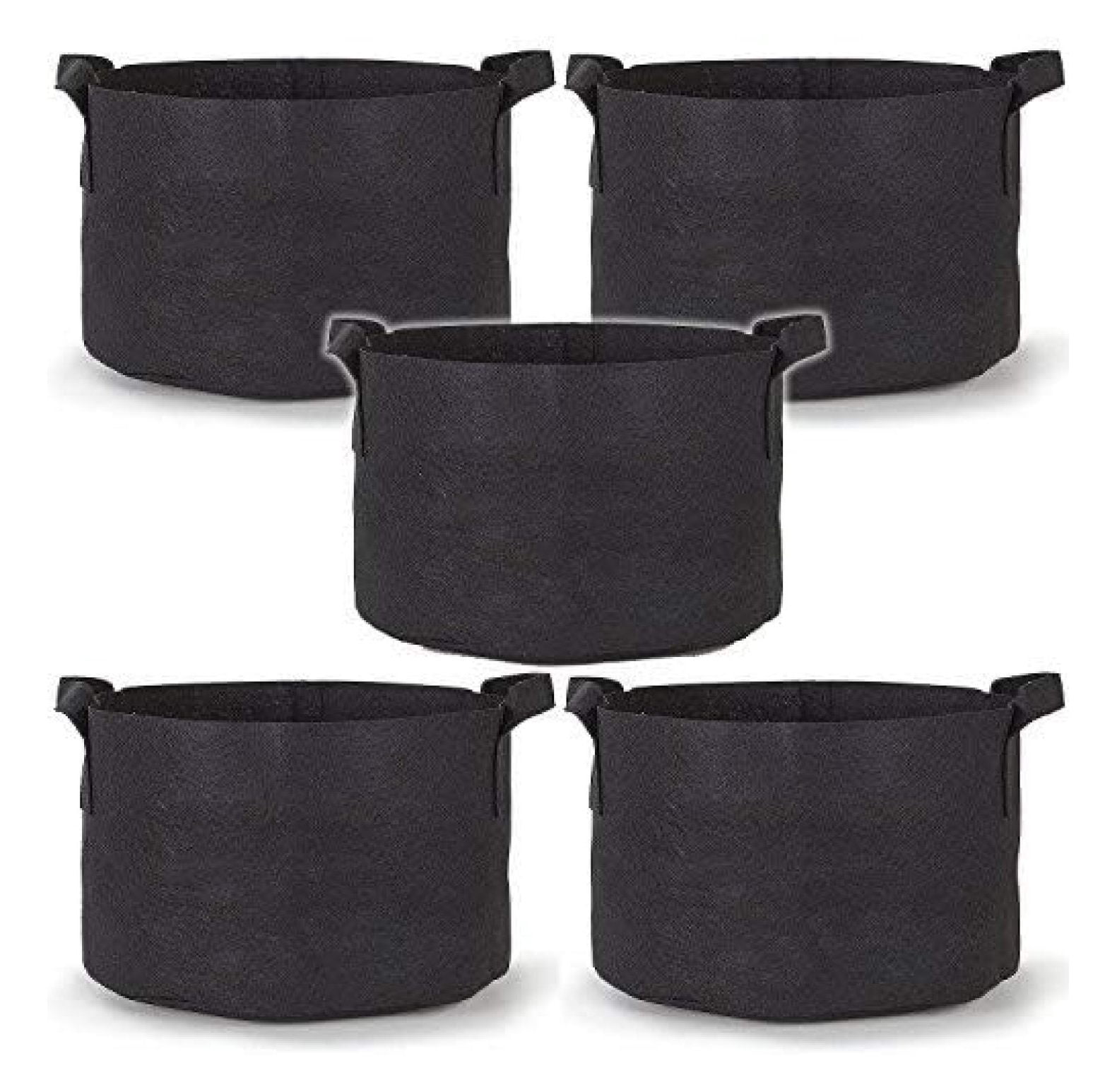 5-Pack 30 Gallon Grow Bags/Aeration Fabric Pots w/Handles (260GSM ...