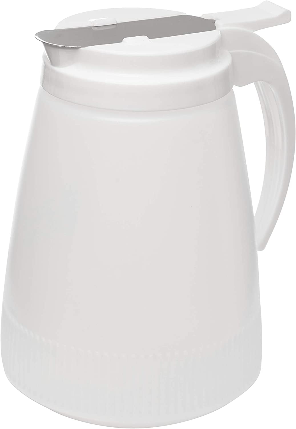 [5 Pack] 32oz Plastic Syrup Dispenser with Plastic Lid and Stainless ...