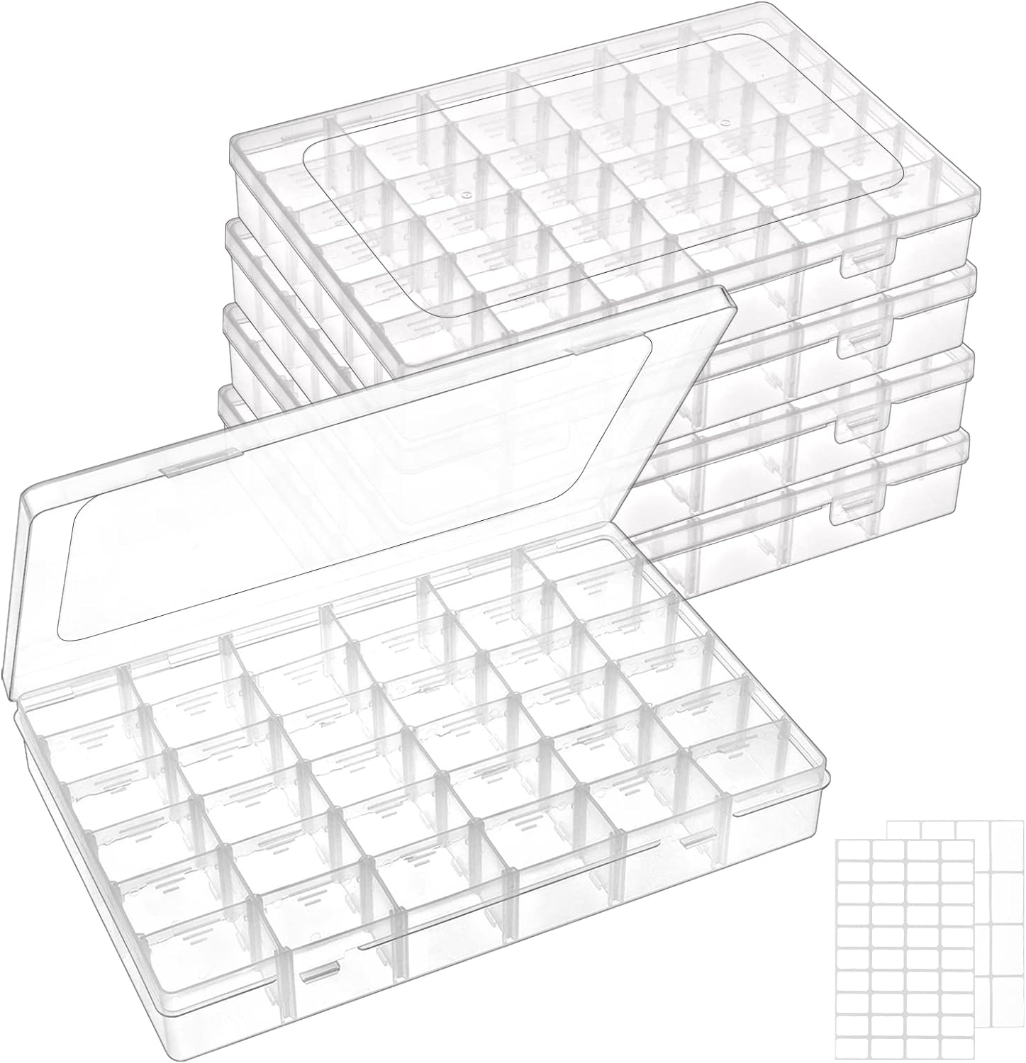 Paylak 12 Storage Square Clear Container For Crafts Beads Small Items ...