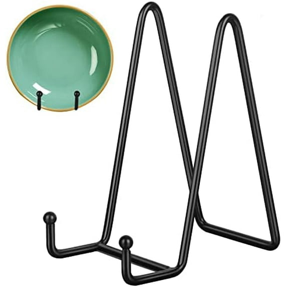 5 Pack 4.5 Inch Display Stands Black Iron Easel for Plate Stand Plate ...