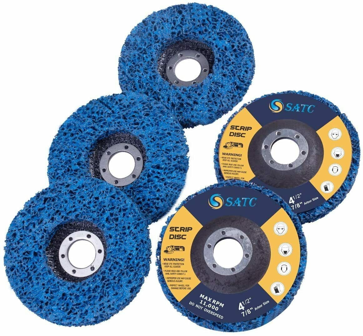 5-Pack 4.5-Inch Strip Clean Discs for Angle Grinder - Blue, 7/8" Arbor ...
