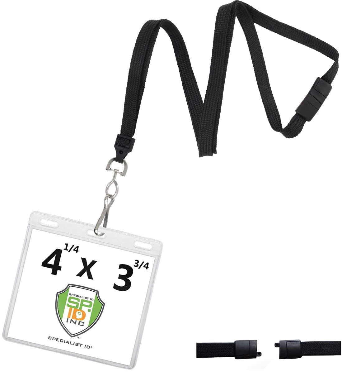 5 Pack - 4 x 3 Event Badge Holder with Lanyard - Clear 4X3 I’D ...