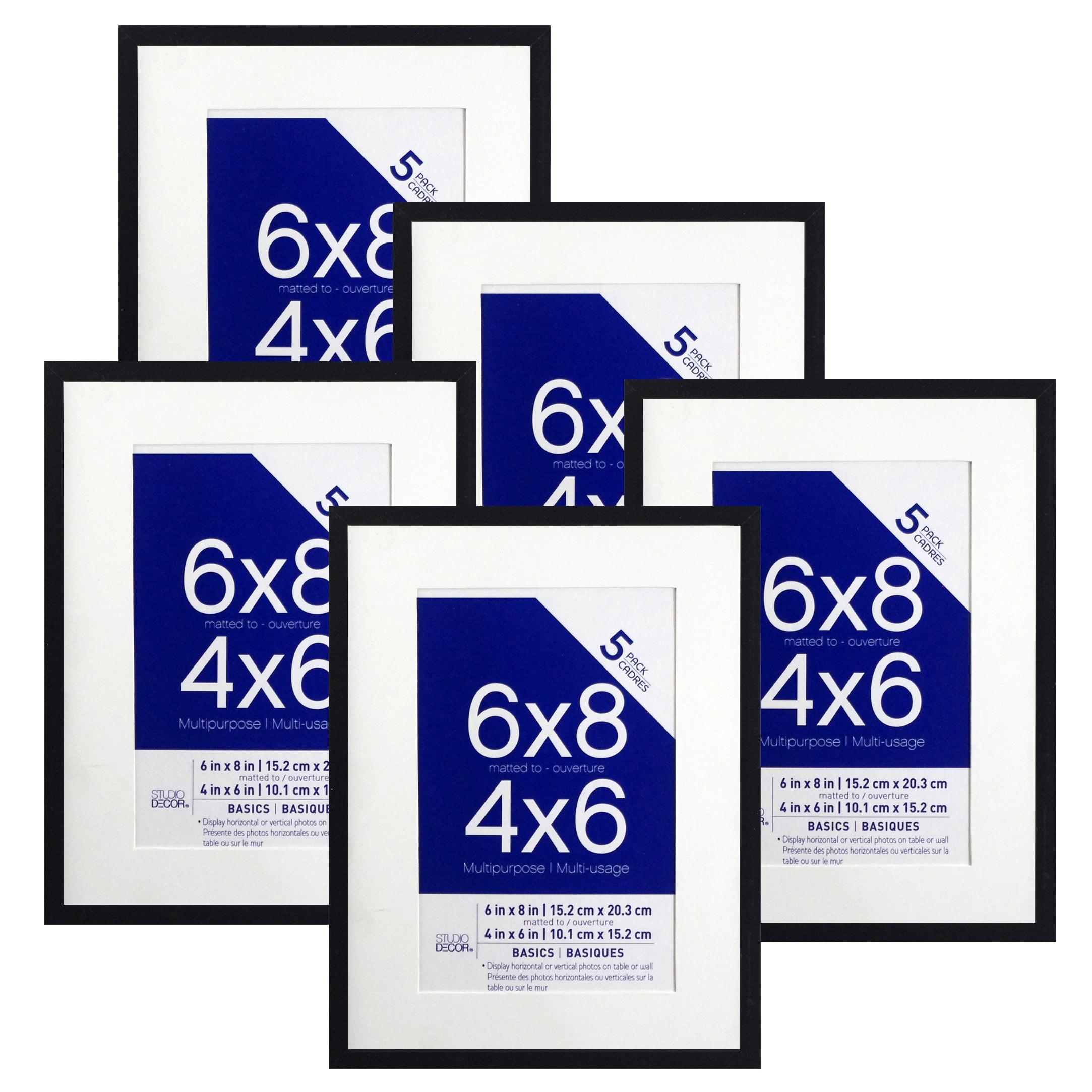 5 Pack 4" x 6" Basics Multipurpose Tabletop Frames by Studio Decor ...