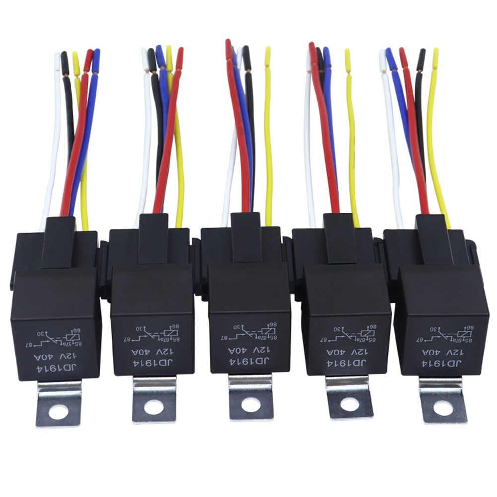 5 Pack 40A JD1914 12V 5-pin conversion with socket set automotive relay ...