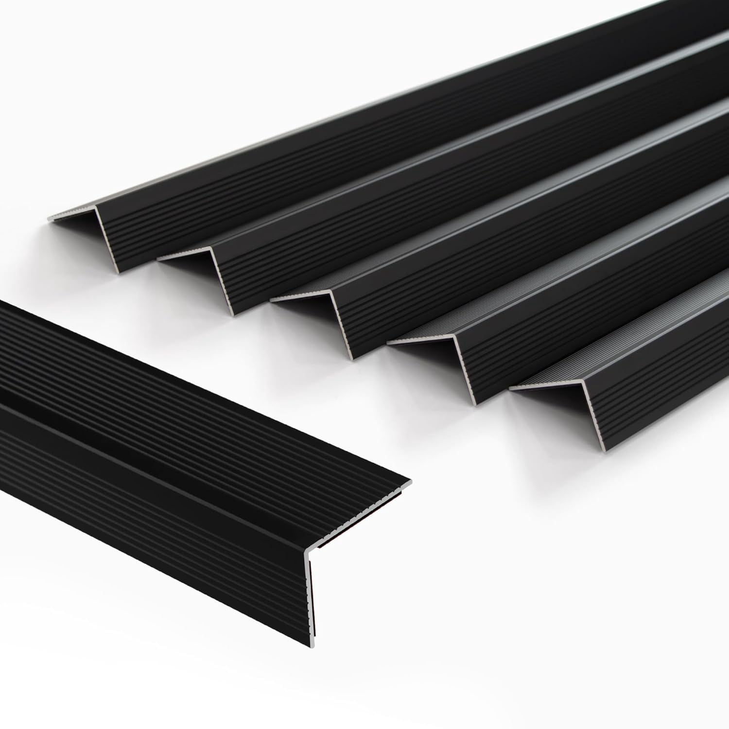5-Pack 48 Inch Aluminum Peel and Stick Stair Nosing Matte Black ...