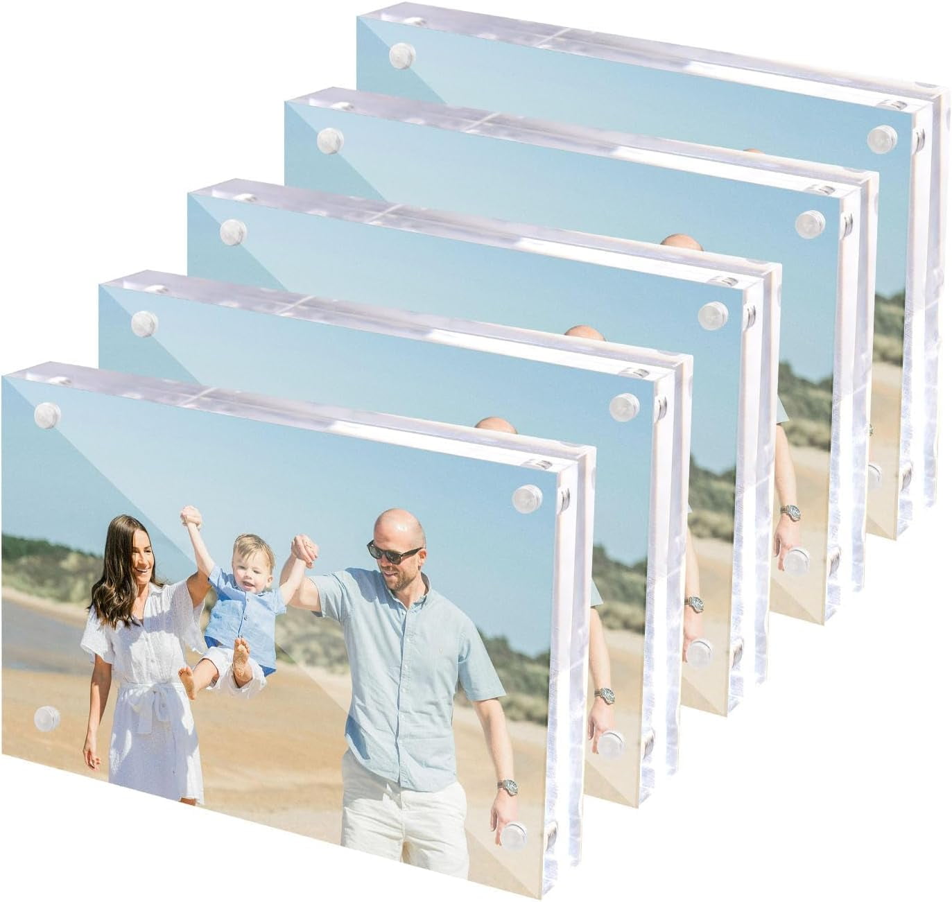 5 Pack 4x6 Acrylic Frame, 20mm Magnetic Acrylic Picture Frame ...