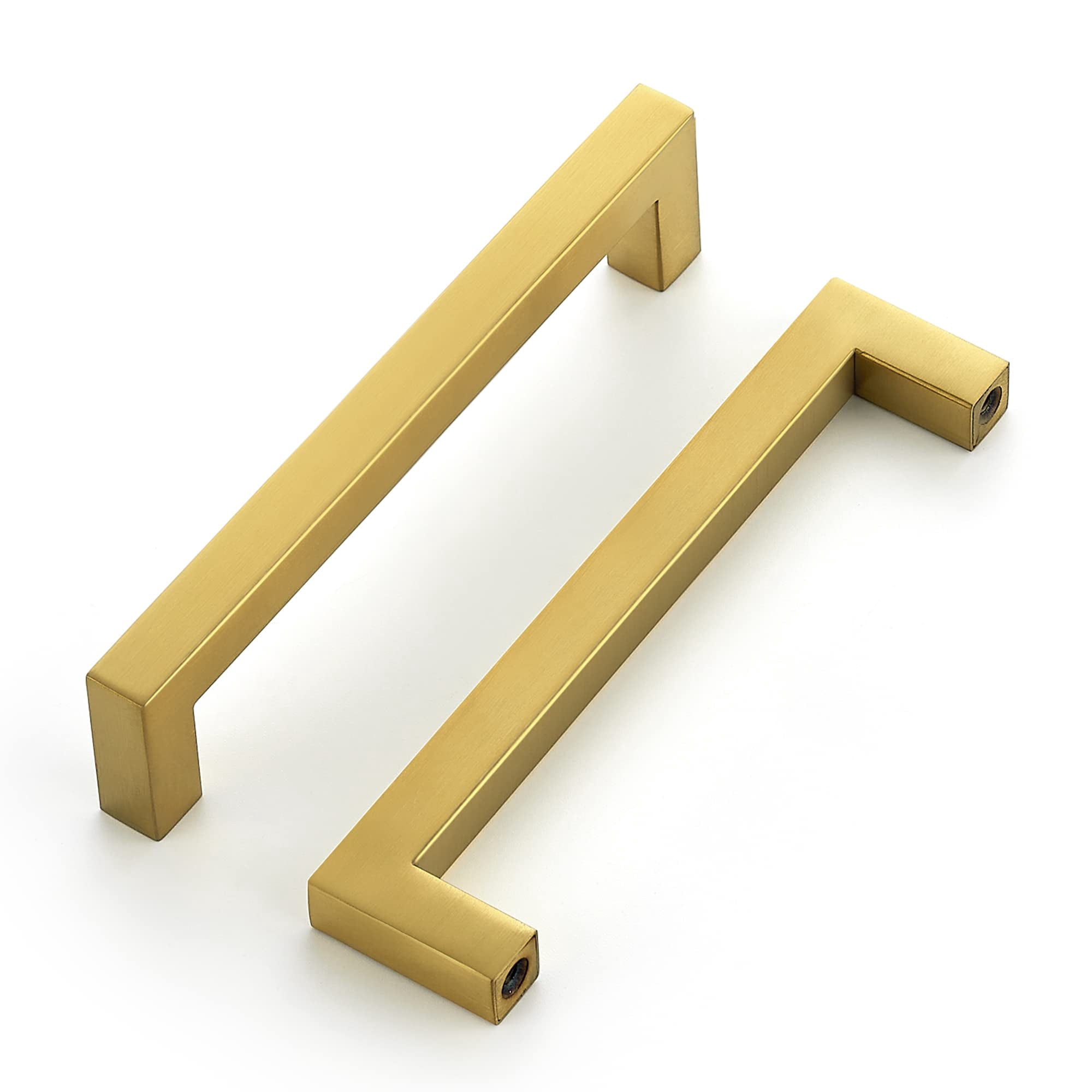 5 Pack 5 Inch Kitchen Square Cabinet Handles Brushed Nickel Drawer ...