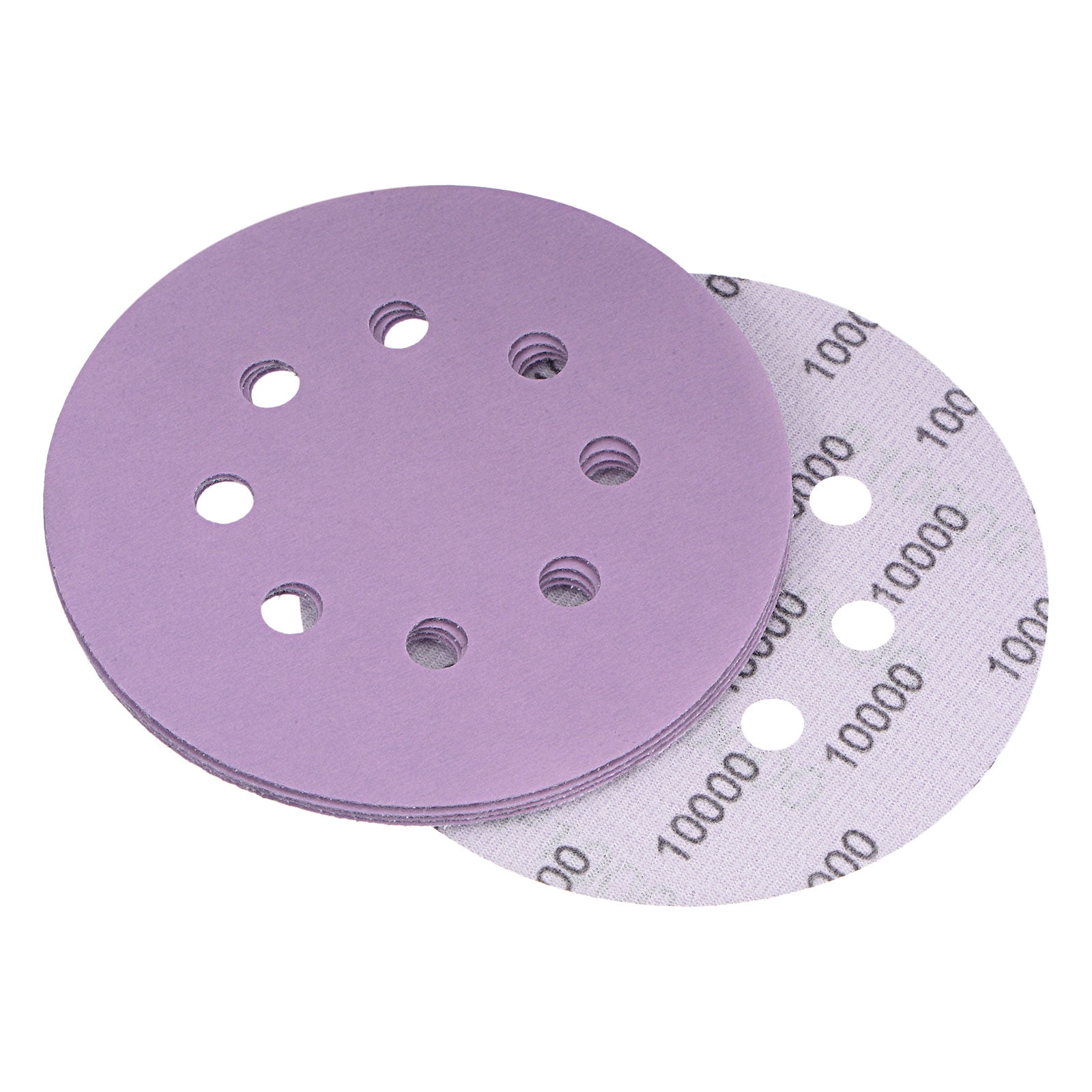 5 Pack 5-Inch Purple Sanding Discs 10000 Grits 8 Hole Hook & Loop ...