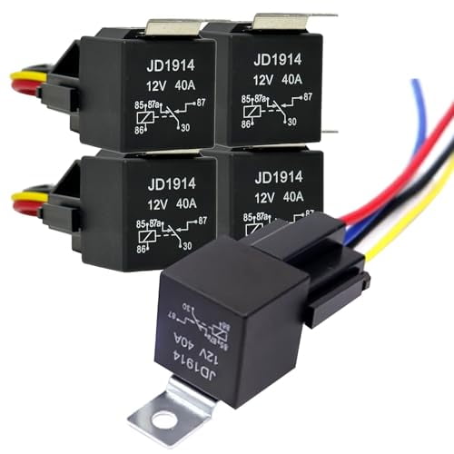 5 Pack 5 PIN 12V Relay with Harness, 40AMP 12 Volt Relay Automotive ...