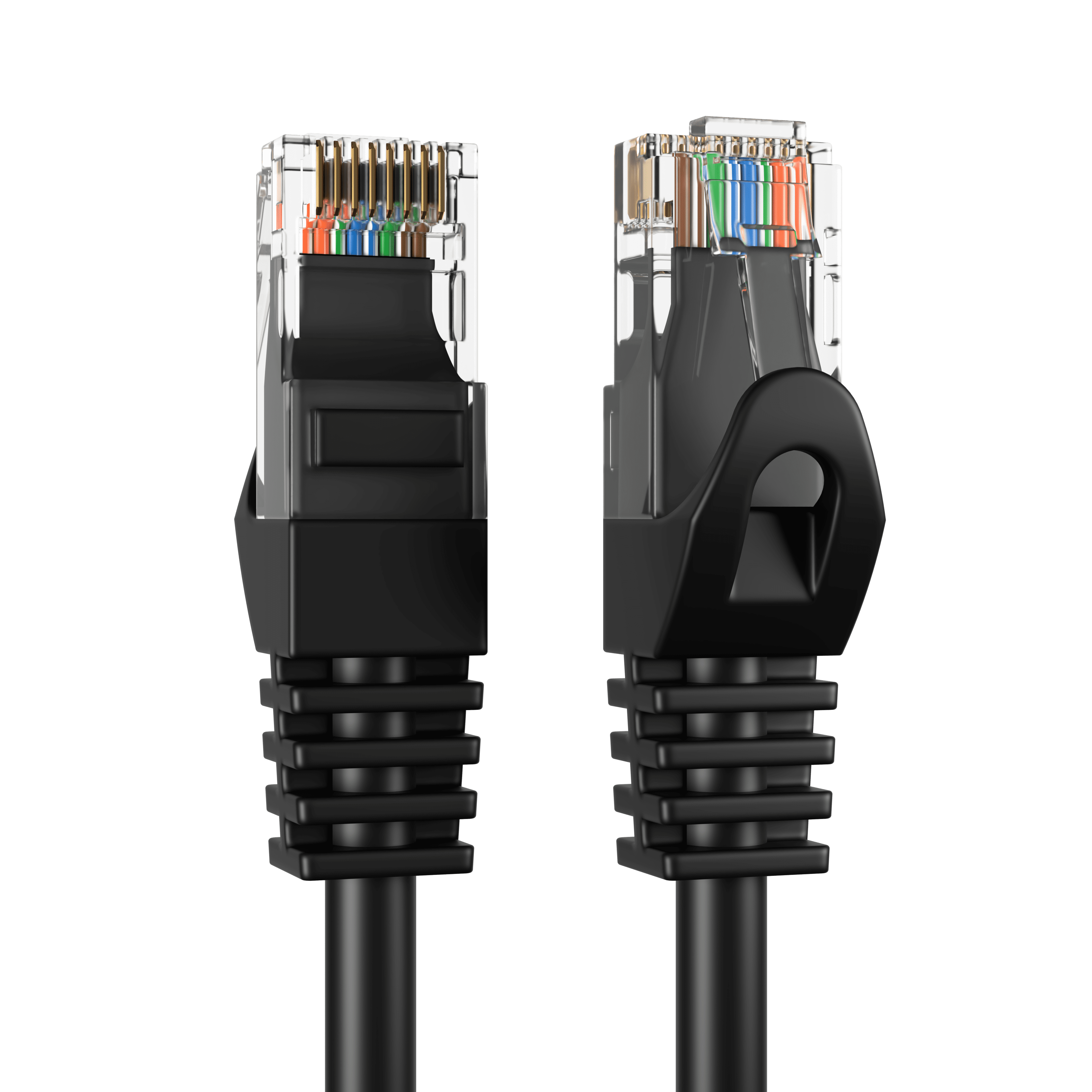 5-Pack - 50FT Black Cat5e Network Ethernet Patch Cable, 350Mhz Internet ...