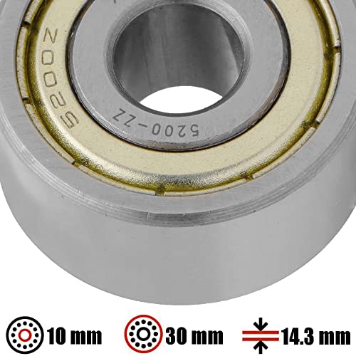 [5-Pack] 5200-ZZ - Double Row Angular Contact Ball Bearing 0.393 in x 1 ...