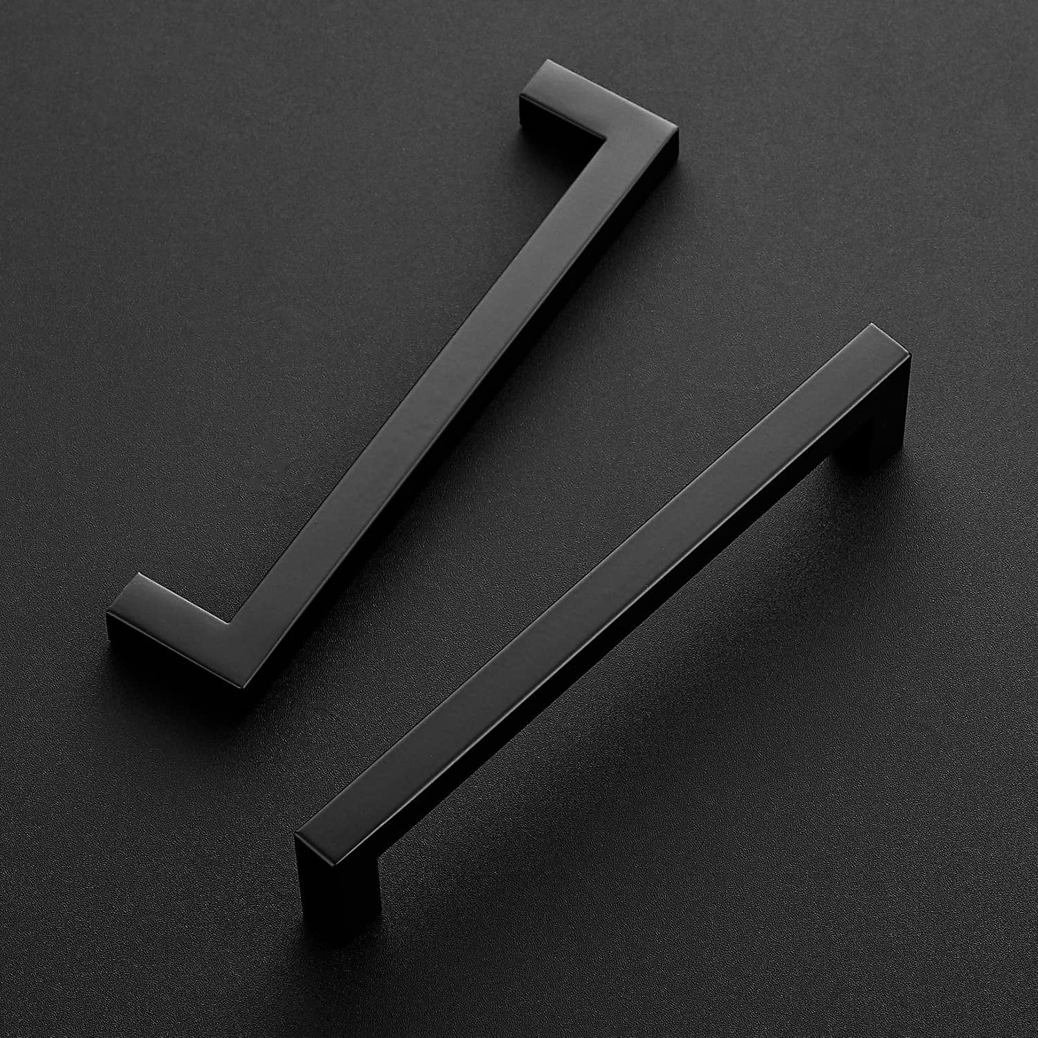 5 Pack 6-1/4 Inch Kitchen Square Cabinet Handles Matte Black Cabinet ...