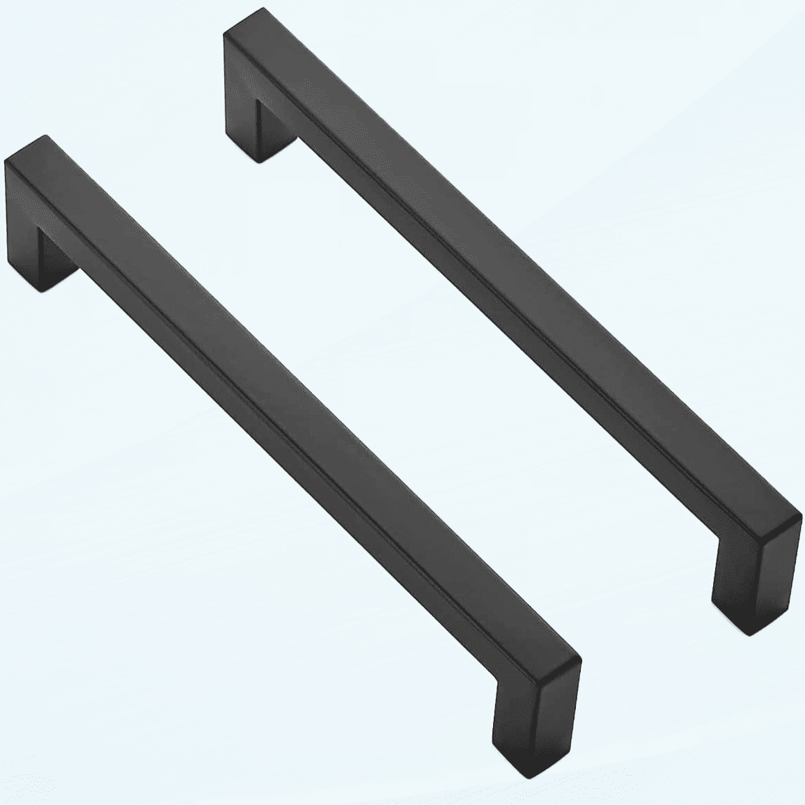 5 Pack 6-1/4 Inch Kitchen Square Cabinet Handles Matte Black Cabinet ...