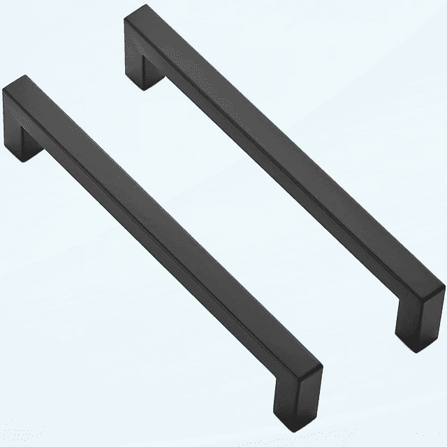 5 Pack 6-1/4 Inch Kitchen Square Cabinet Handles Matte Black Cabinet ...
