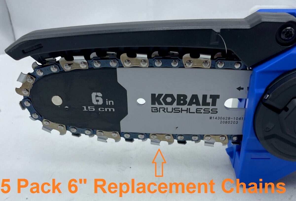 5 Pack 6" Chainsaw Chain Replaces Kobalt Pruning Saw 3/8LP .043 28DL ...