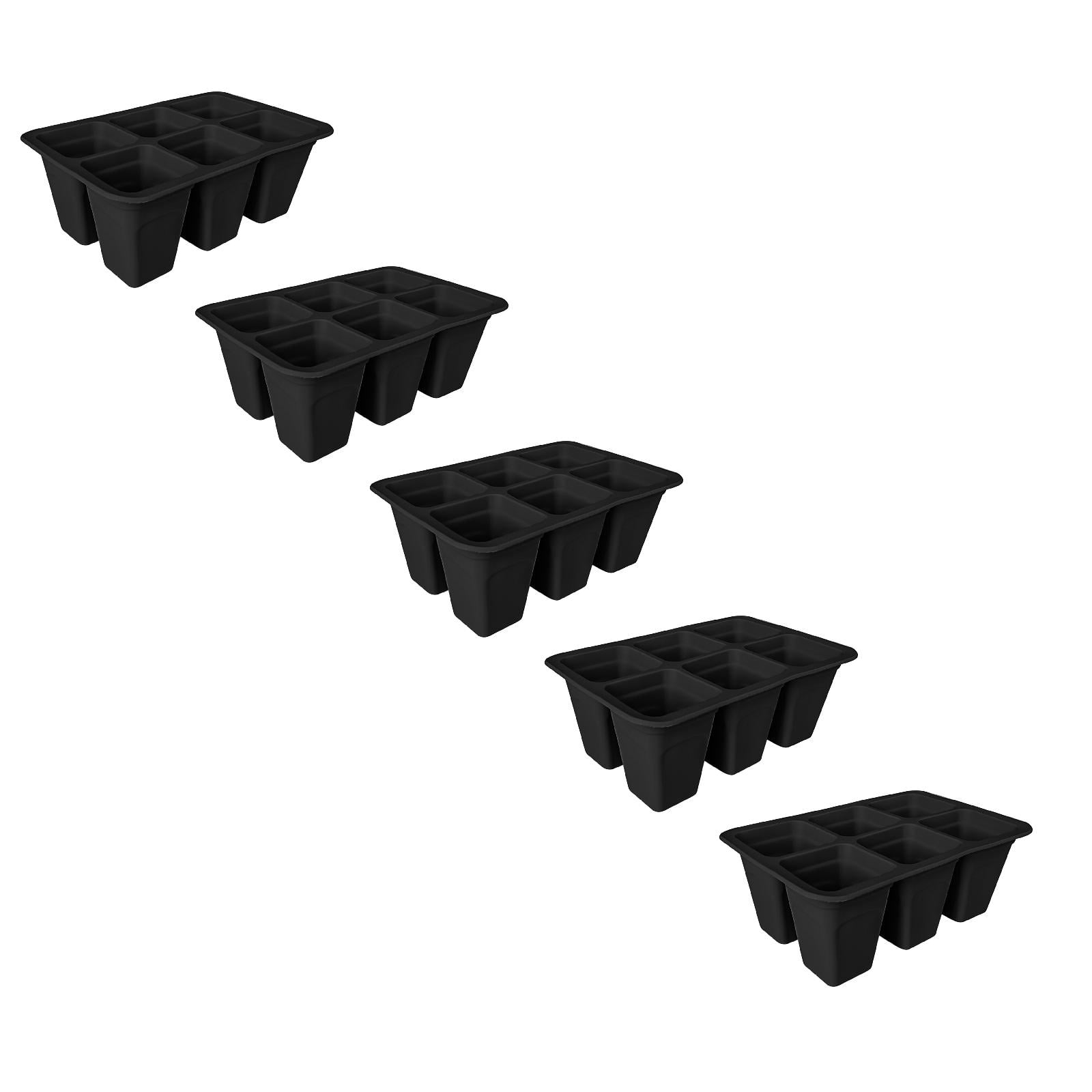 5-Pack 6-Hole Silicone Deep Root Seedling Trays | Grid-Independent ...