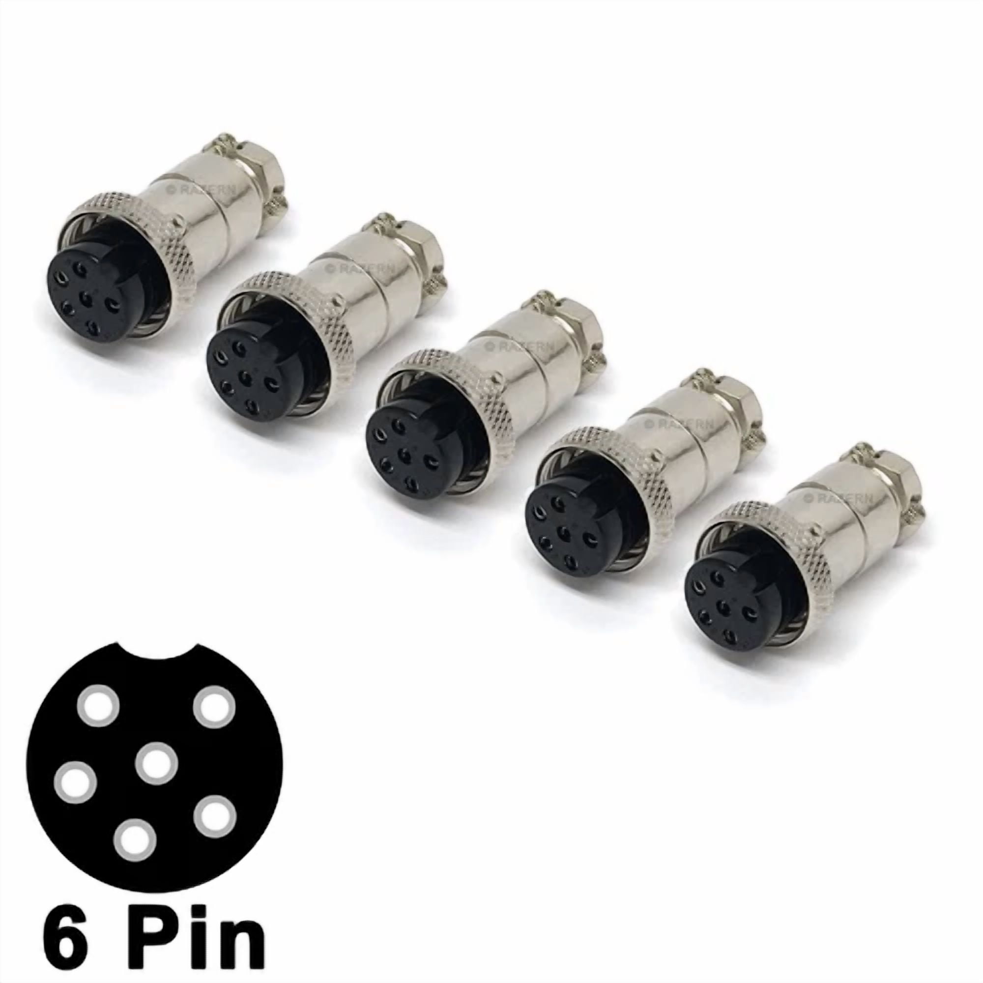 5-Pack 6 Pin Ham Cb Radio Microphone Mic Cable Plug For Magnum ...