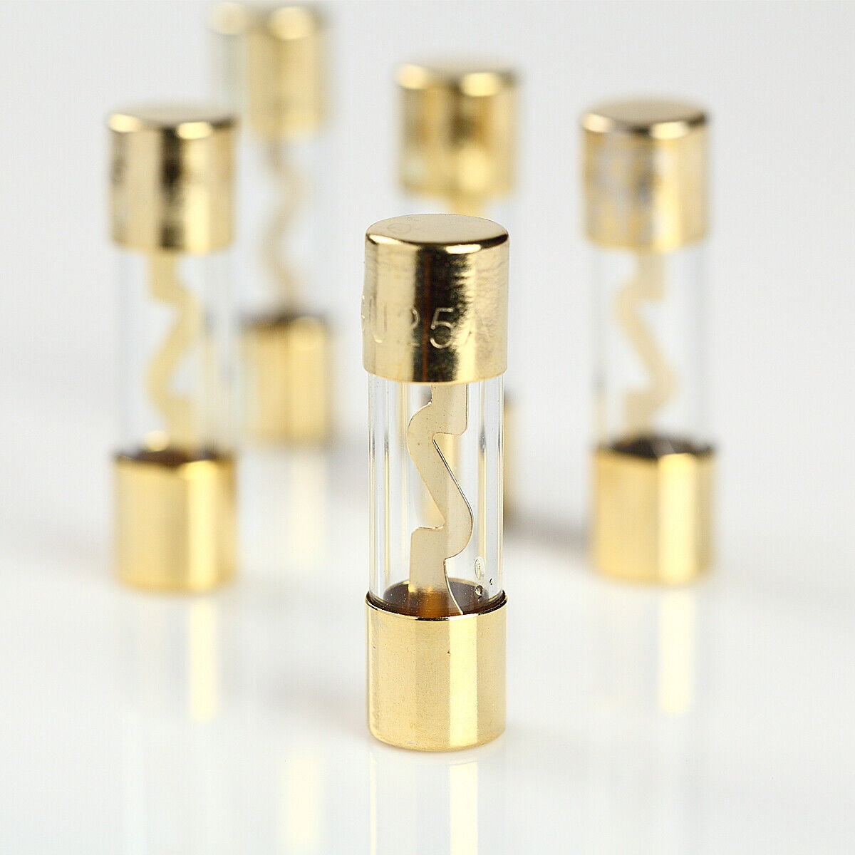 5 Pack 60 AMP Gold Plated Fast-Blow Glass Car Audio AGU Fuse for Car ...