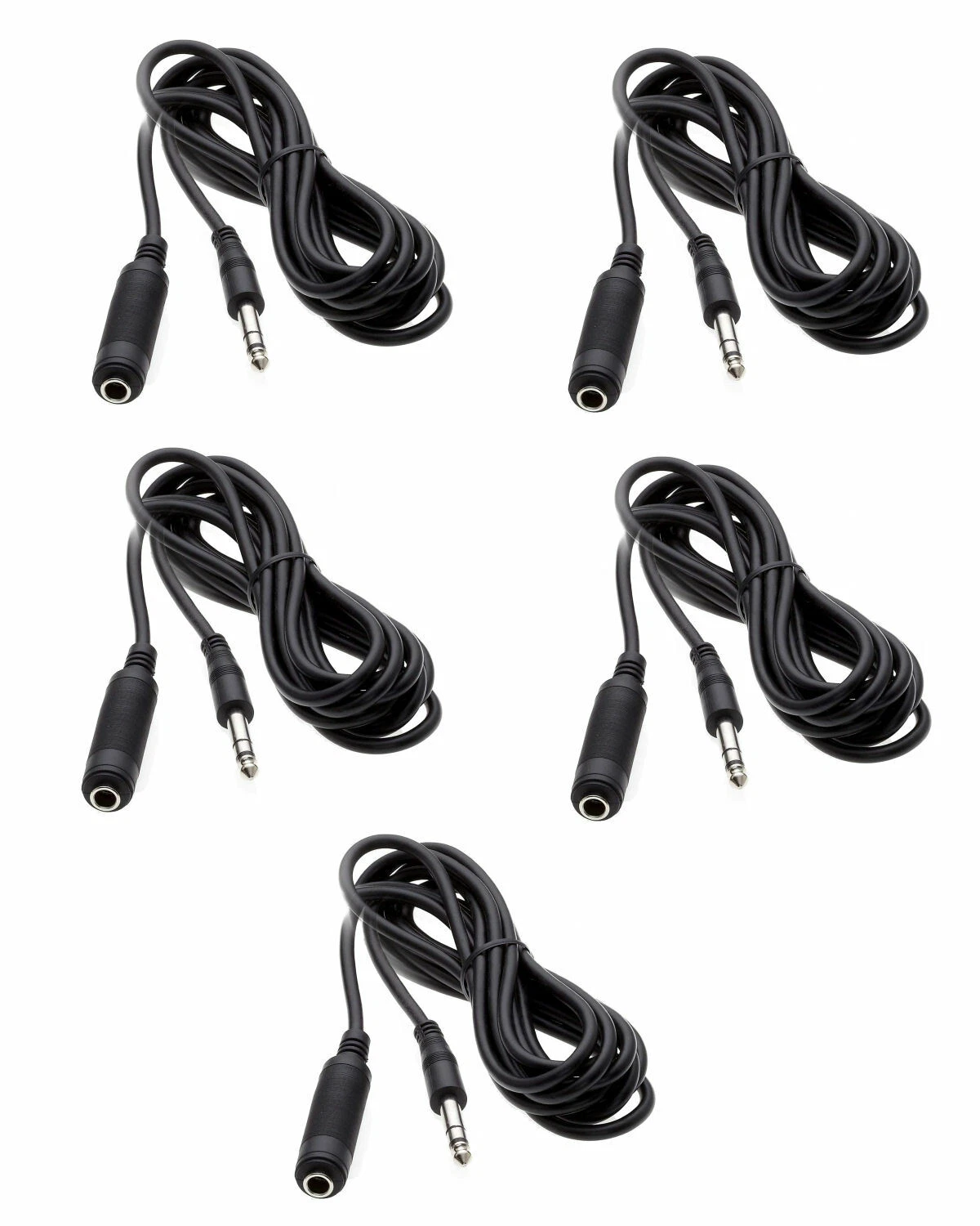 5 Pack 6Ft 1/4" Stereo TRS Male to Female Guitar DJ Instrument ...