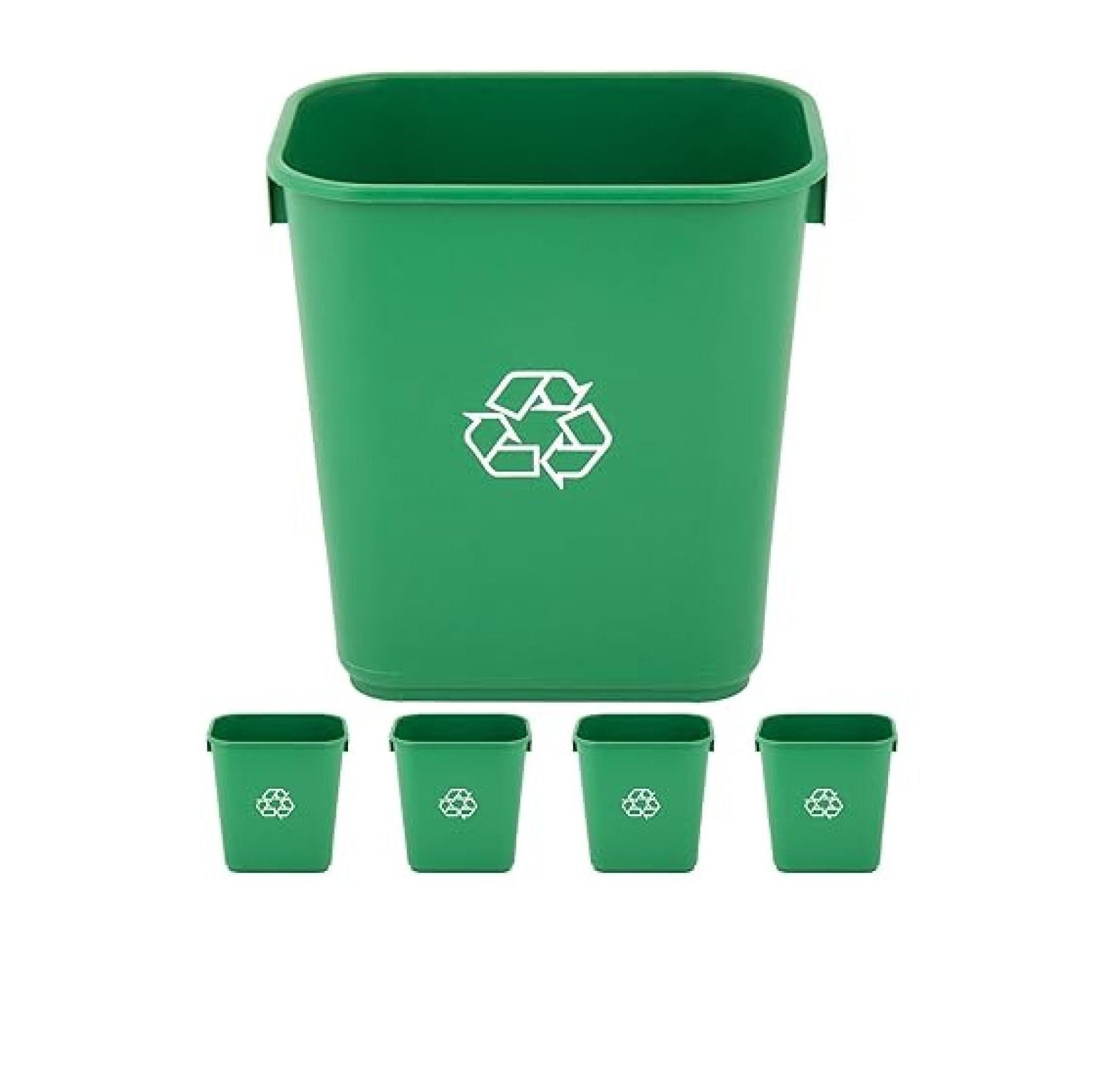 5 Pack! 7 Gallon Green Rectangular Wastebasket Restaurant Trash can ...