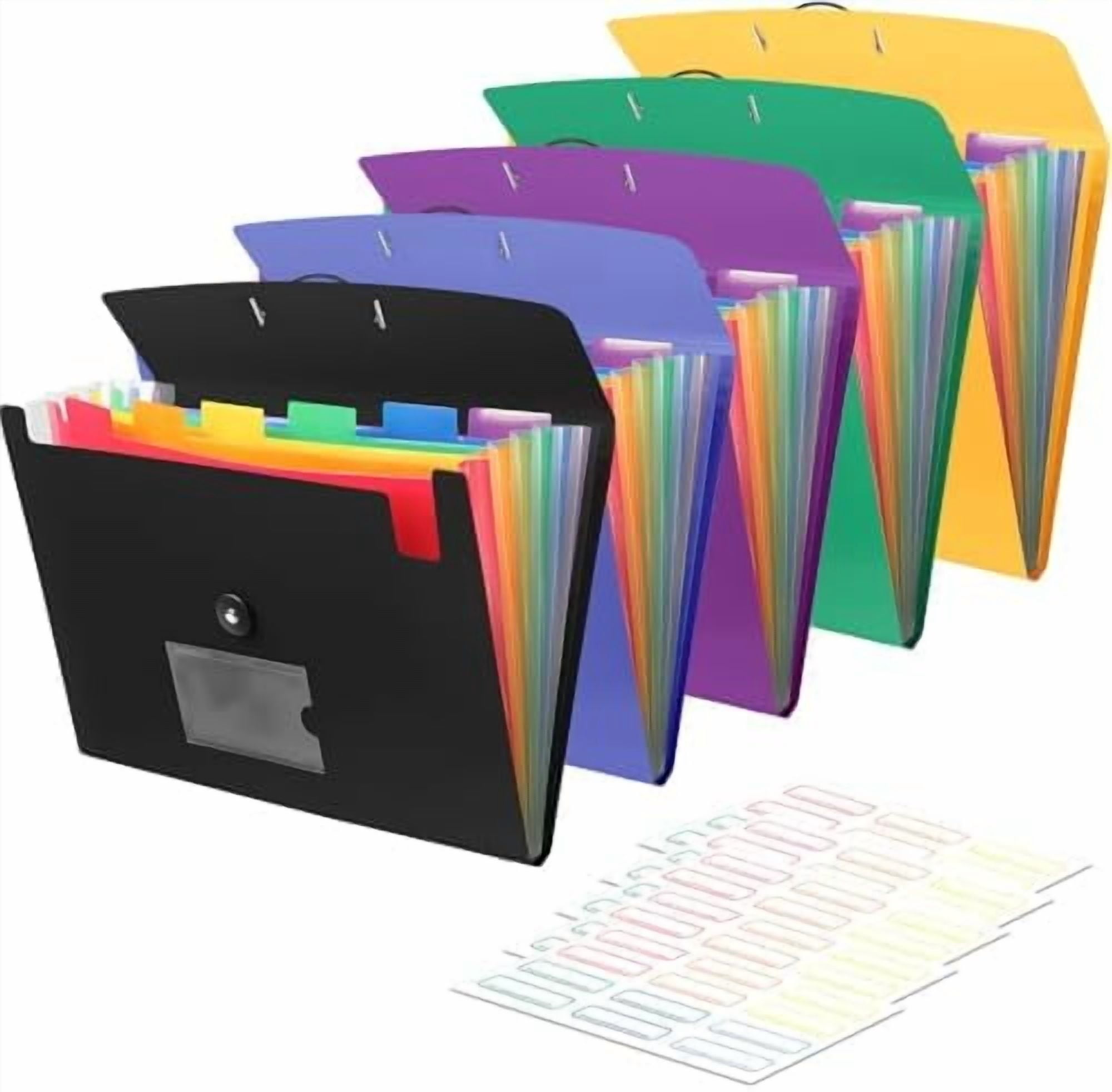 5 Pack 7 Pocket Accordian File Organizer, Expanding File Folder with ...