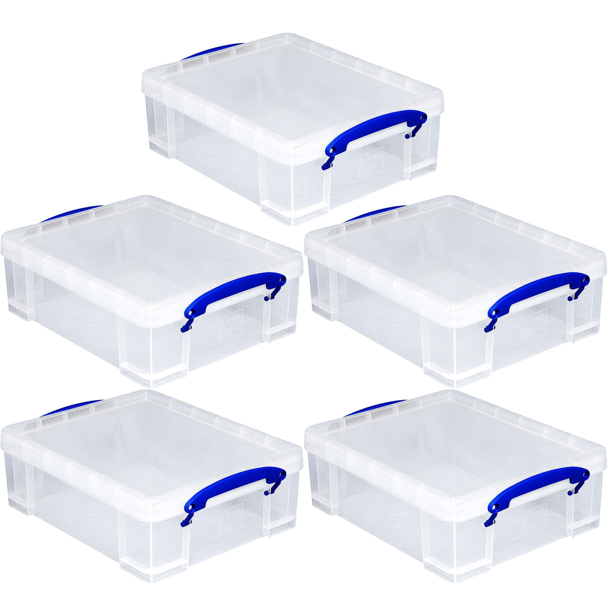 5 Pack 8.1L Stackable Transparent Storage Bins, Durable Plastic ...