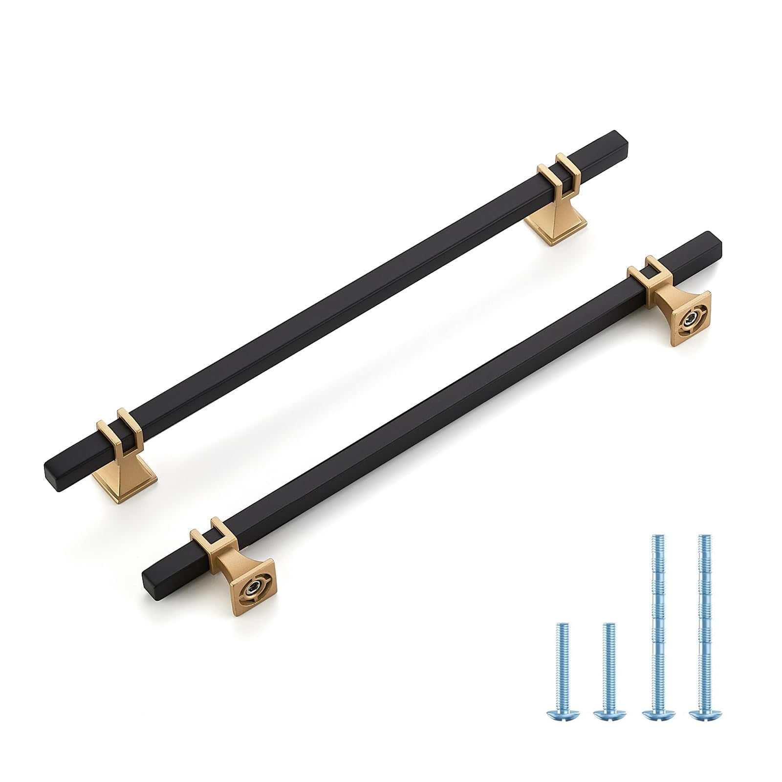 5 Pack 8-3/4 Inch Black & Cabinet Handles Square Zinc-alloy Pulls For ...