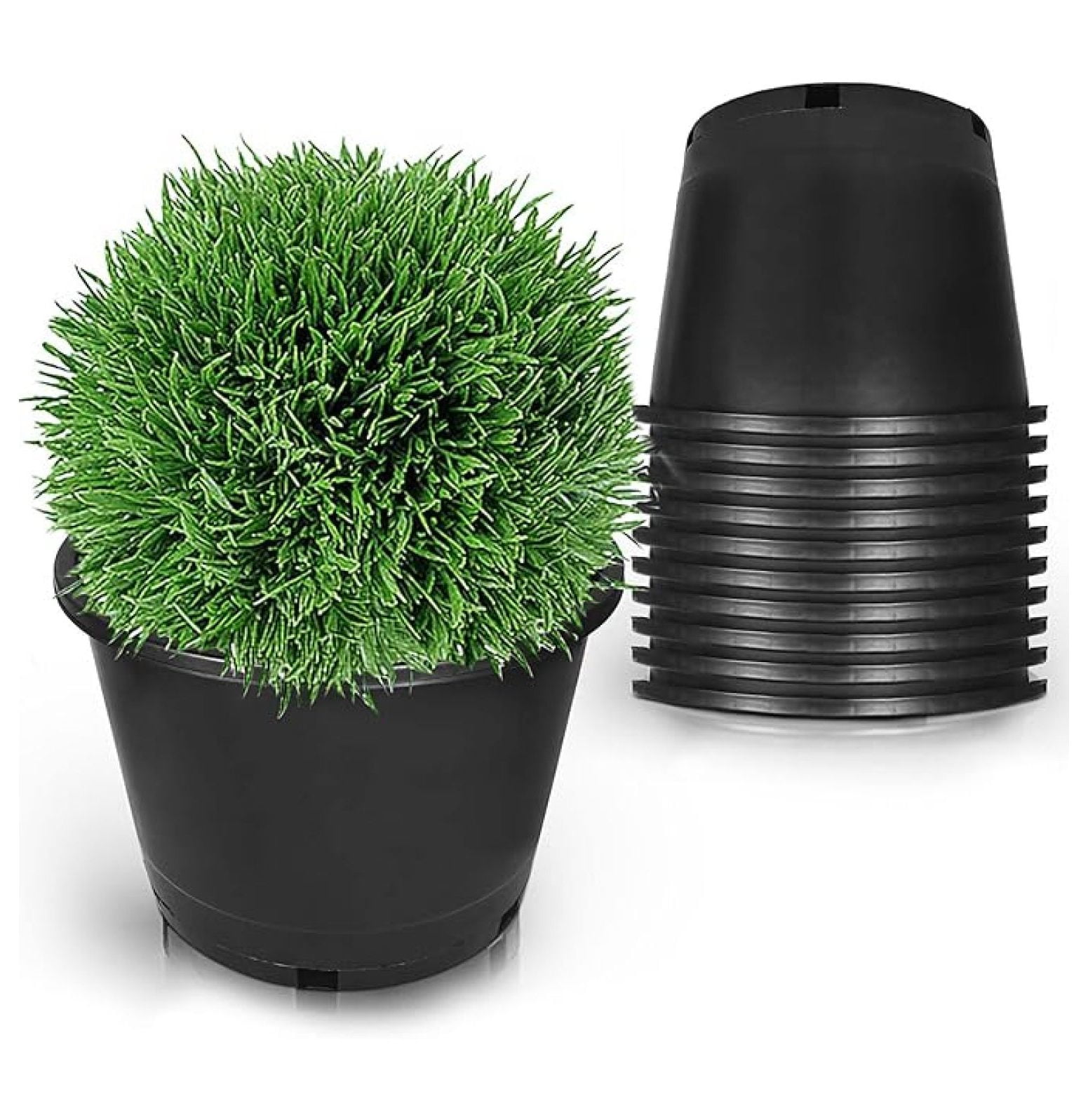 5-Pack 8.4 Gallon Round Planter Pots, Flower Plant Container Injection ...