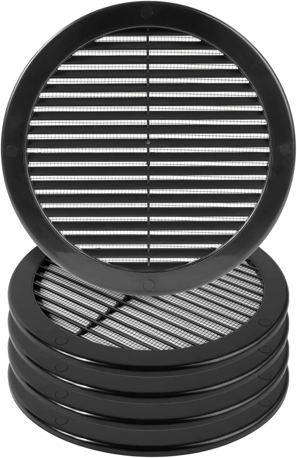 5-Pack 8" Inch Black Plastic Round Soffit Vent - Air Vent Louver ...