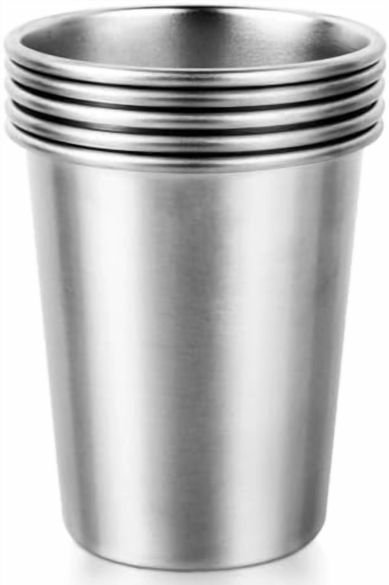 5 Pack 8 Ounce Stainless Steel Pint Cups Shatterproof Cup Tumblers ...