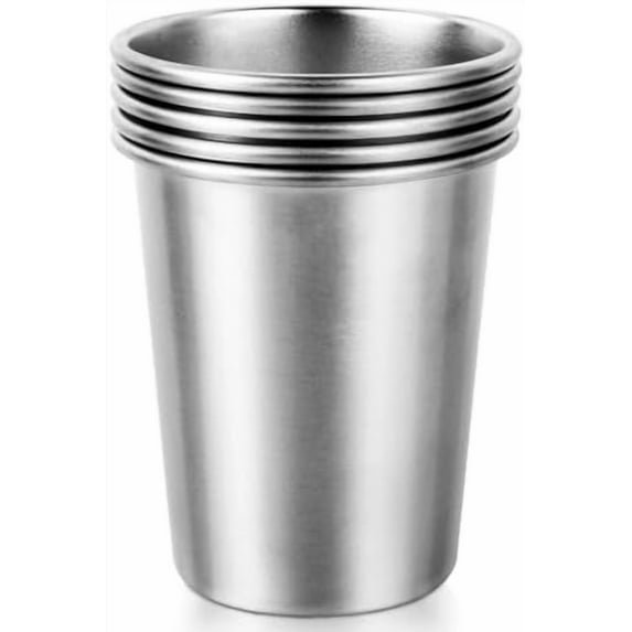 5 Pack 8 Ounce Stainless Steel Pint Cups Shatterproof Cup Tumblers ...