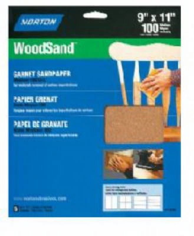5 Pack 9" x 11" 100 Medium Grit Garnet Wood Sanding Sheets, Each ...