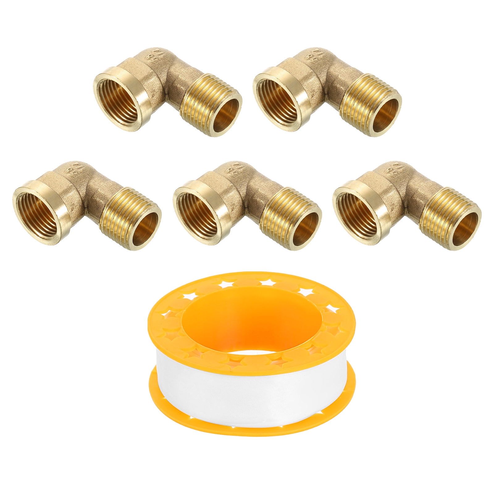 5 Pack 90 Degree Elbow, 1/2 Inch Male x 1/2 Inch Female Brass Right ...