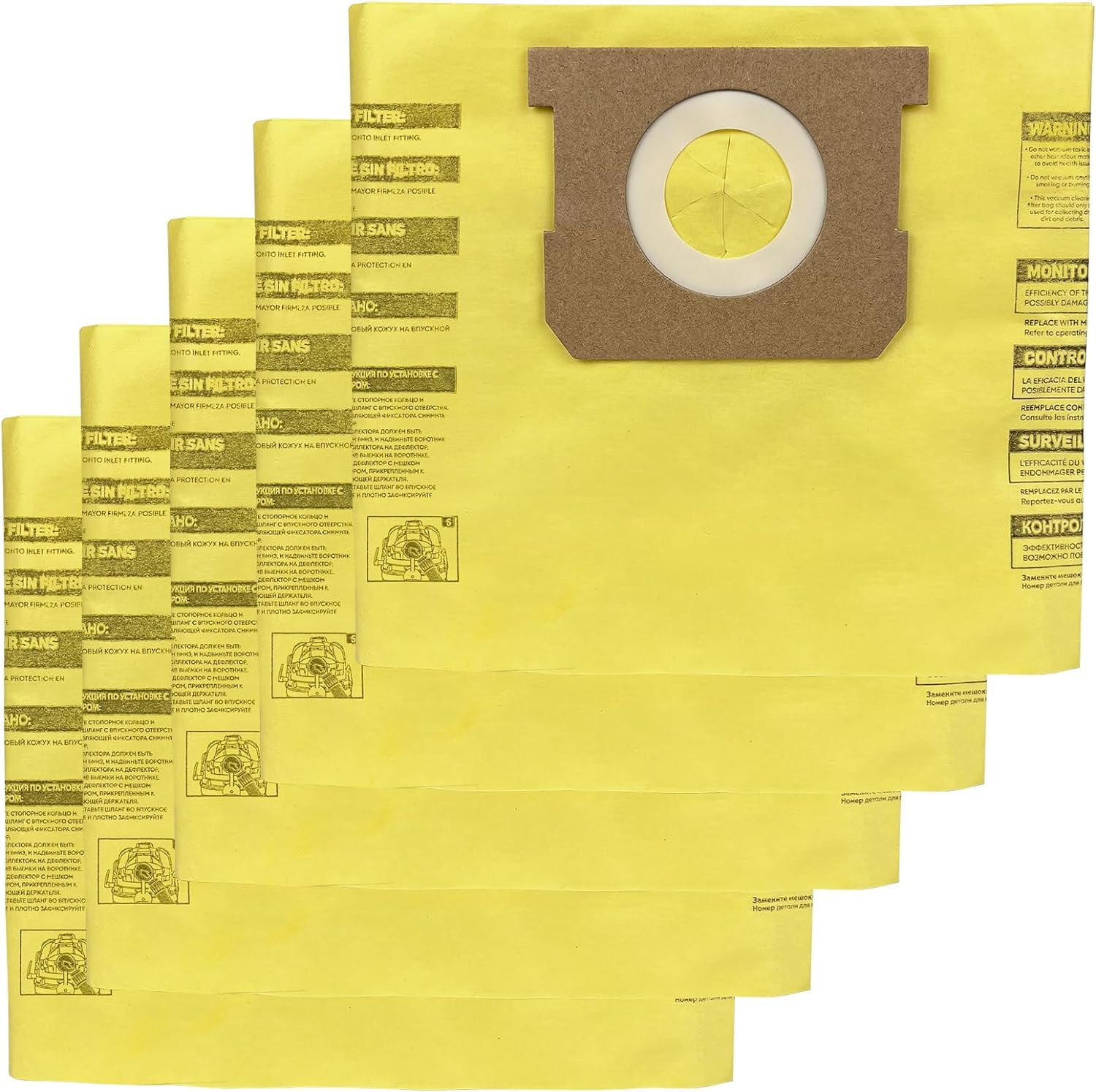 5 Pack 91964 Type D Vacuum Fiter Bags Compatibe with 4 Gaon Vacuum ...