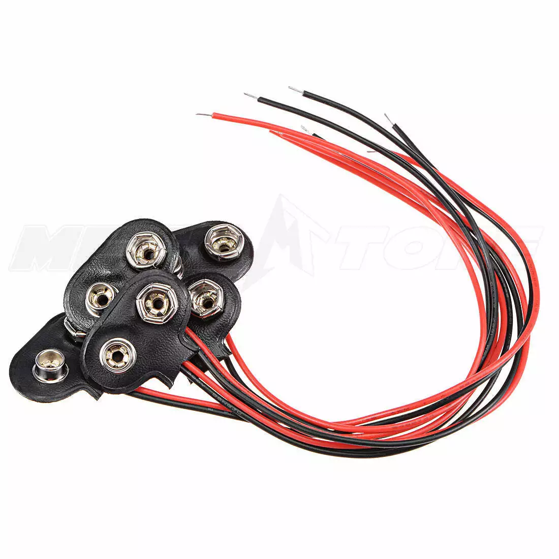 (5 Pack) 9V Battery Snap Connector Soft Shell T-Type w/150mm Wires ...