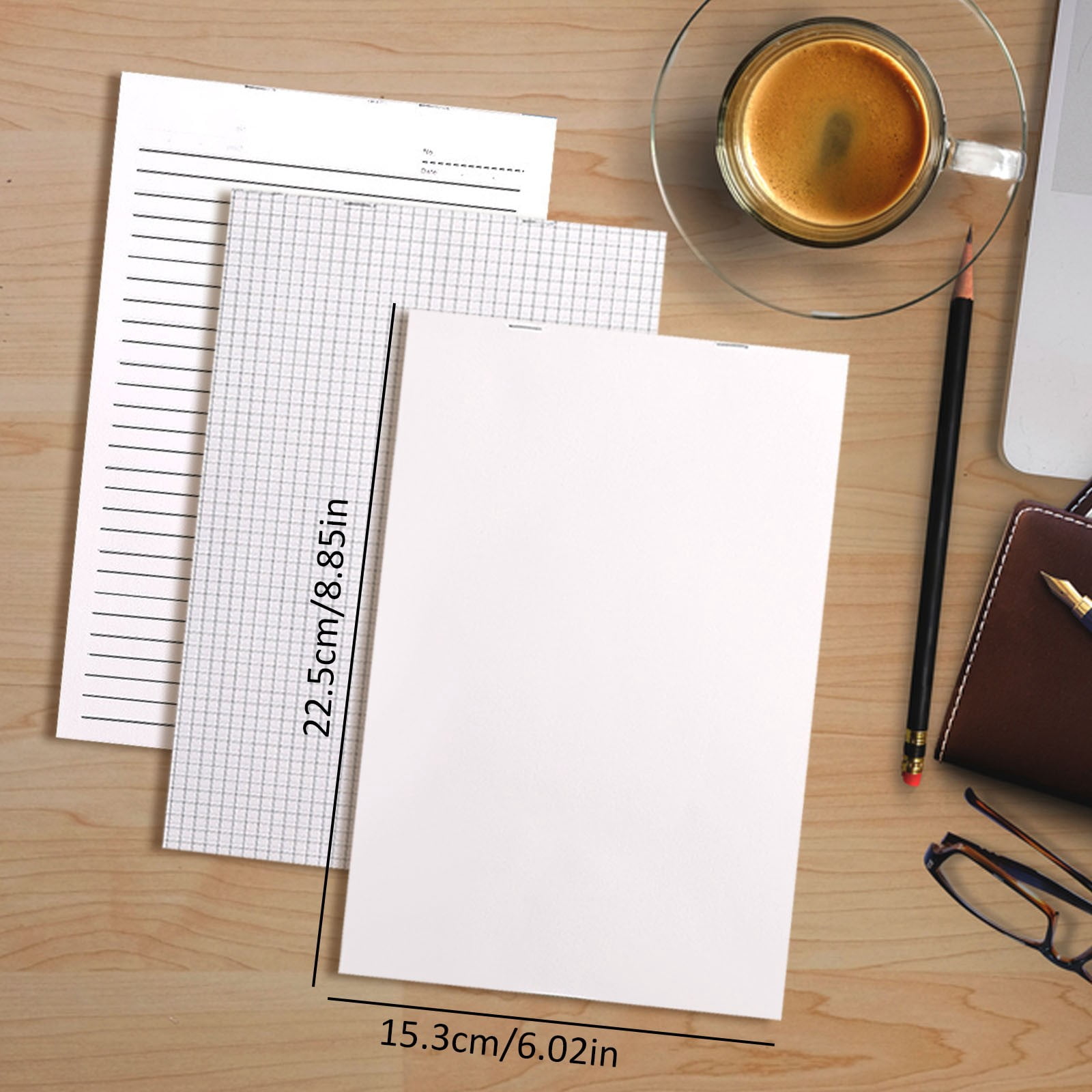 5 Pack A5 Top Staple-Bound Graph Notebooks Grid, 40 Sheets Squared ...