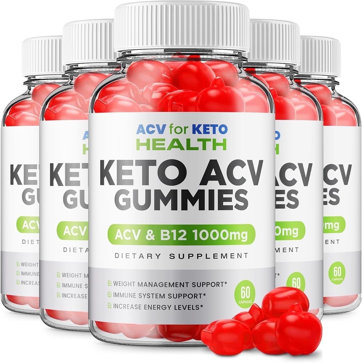 5 Pack ACV for Keto Health Gummies ACV for Health Keto Advanced Formula ...