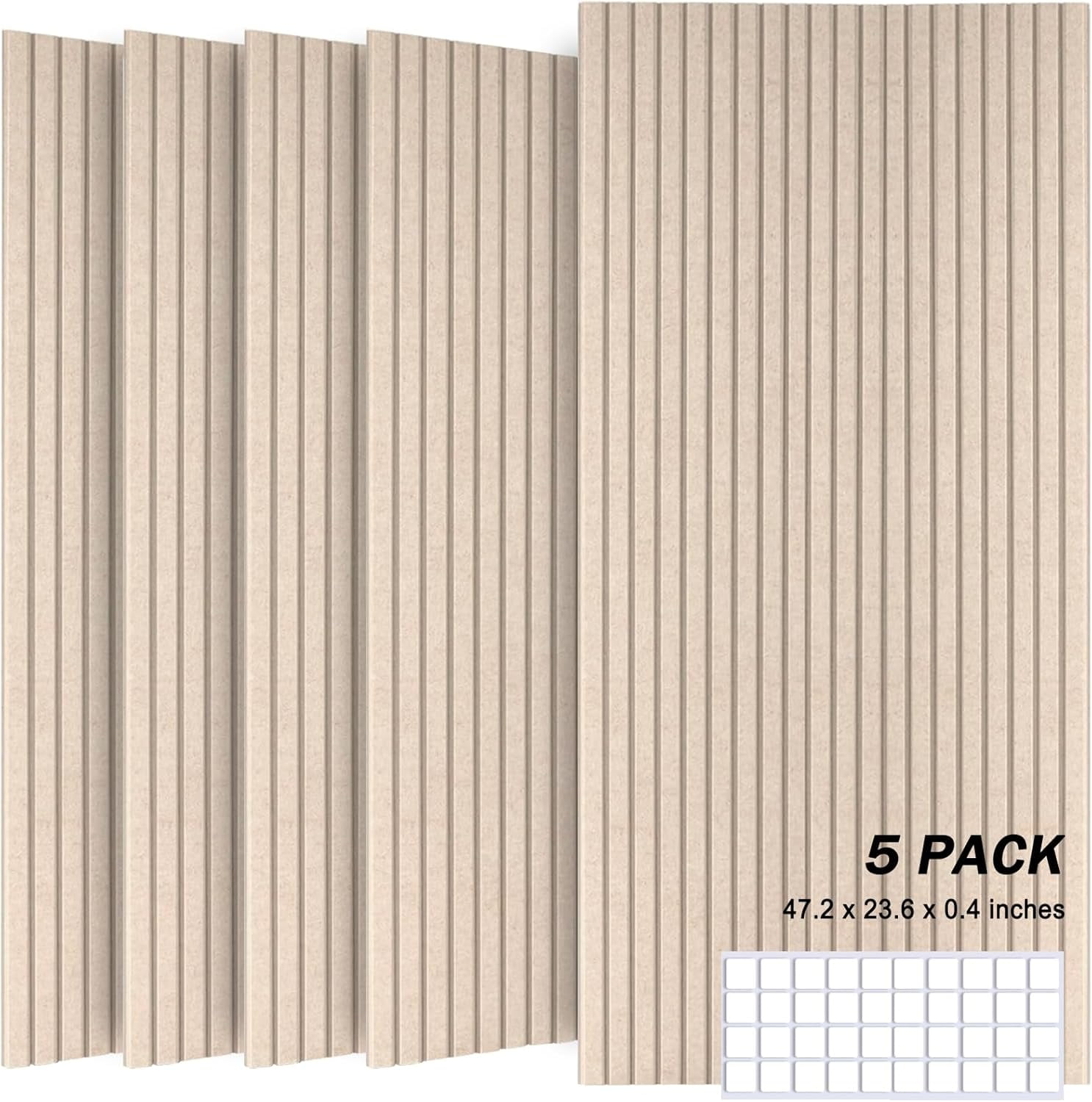 5 Pack Acoustic Panels, 48" X 24" X 0.4" Decorative Sound Proof Felt ...