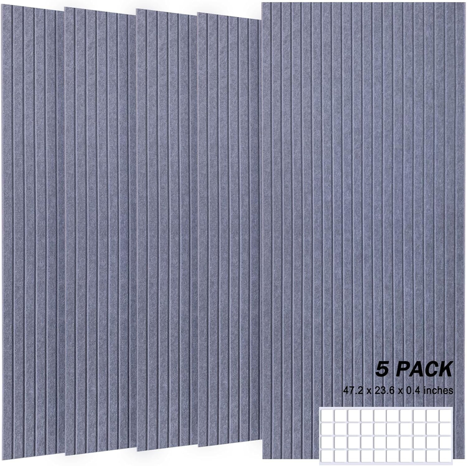 5 Pack Acoustic Panels, 48" X 24" X 0.4" Decorative Sound Proof Felt ...