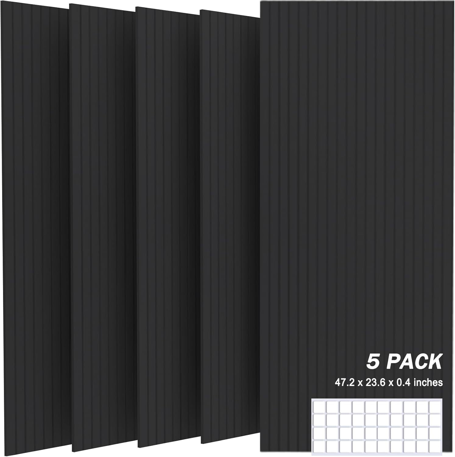 5 Pack Acoustic Panels, 48" X 24" X 0.4" Decorative Sound Proof Felt ...